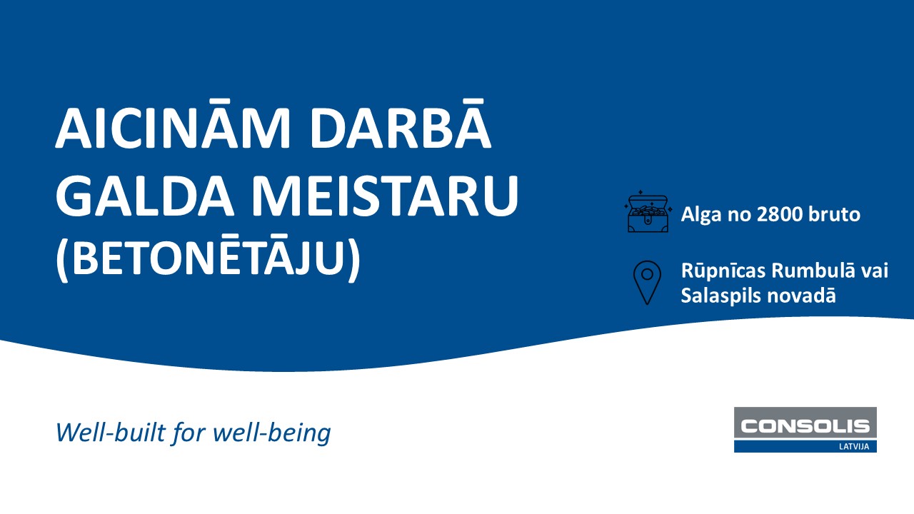 Galda meistars (betonētājs) - Consolis Latvija